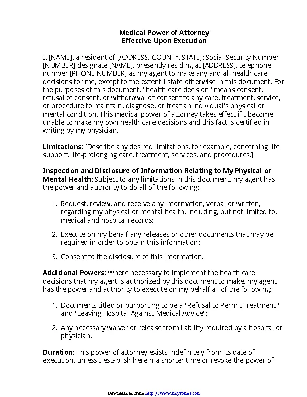 New York Health Care Power Of Attorney Form - PDFSimpli