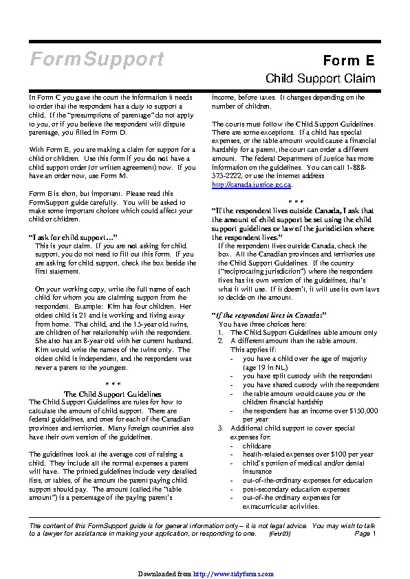 Newfoundland And Labrador Child Support Claim Form - PDFSimpli