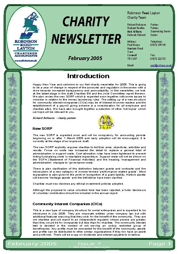 Newsletter Template For Charity - PDFSimpli