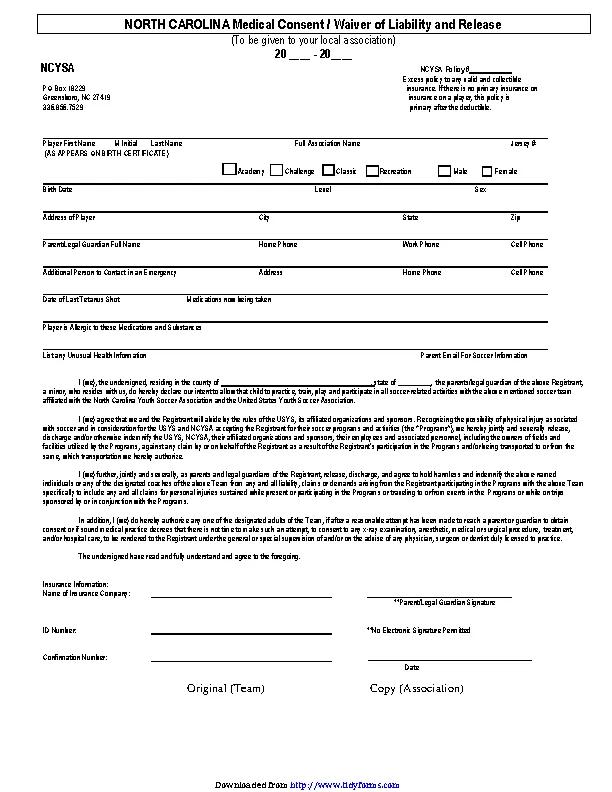 North Carolina Medical Release Form 1 - PDFSimpli