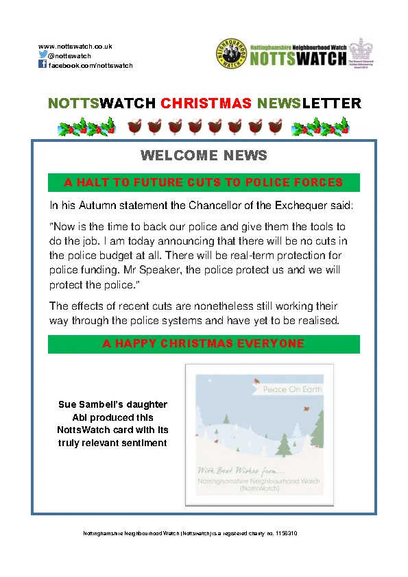 Nottswatch Christmas Newsletter - PDFSimpli