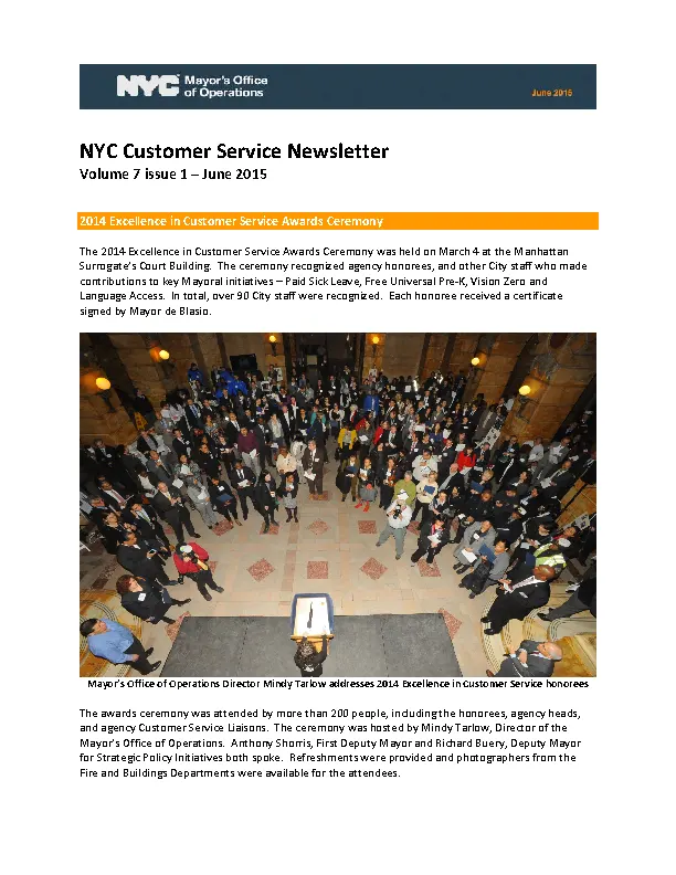 Nyc Customer Service Newsletter - PDFSimpli