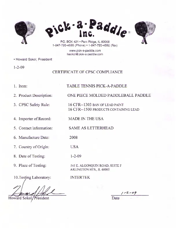 Paddle Table Tennis Certificate - PDFSimpli