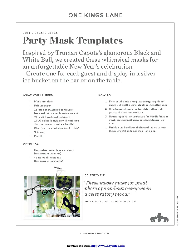 Party Mask Template - PDFSimpli