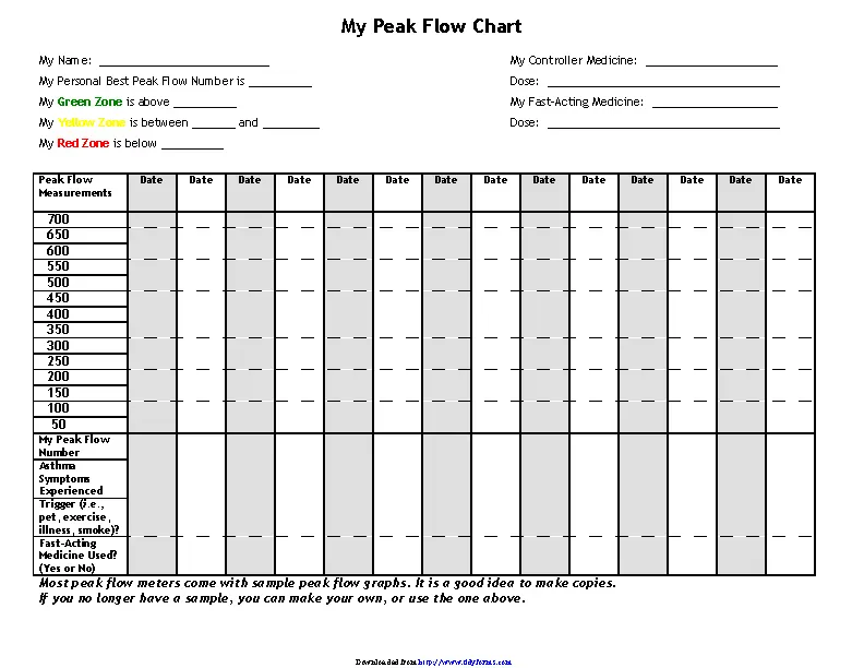 Peak Flow Chart 2 - PDFSimpli