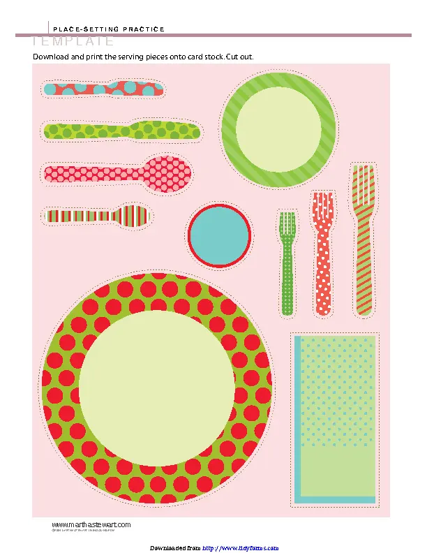 Place Setting Practice Template - PDFSimpli