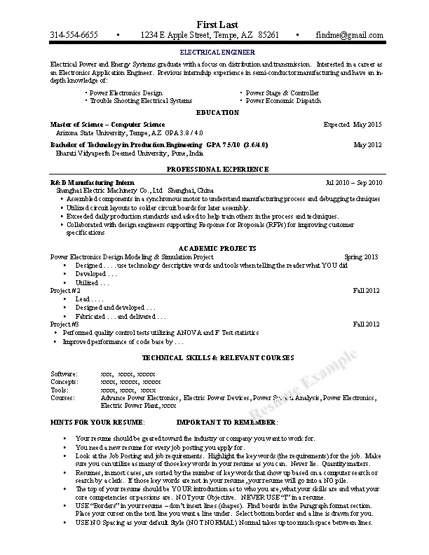 Power Electronics Resume - PDFSimpli