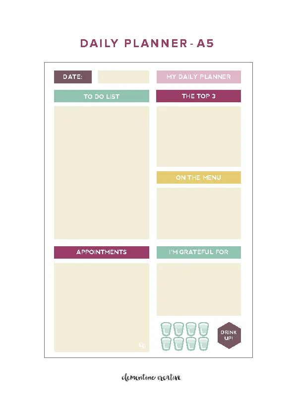 Printable Cute Daily Planner - PDFSimpli