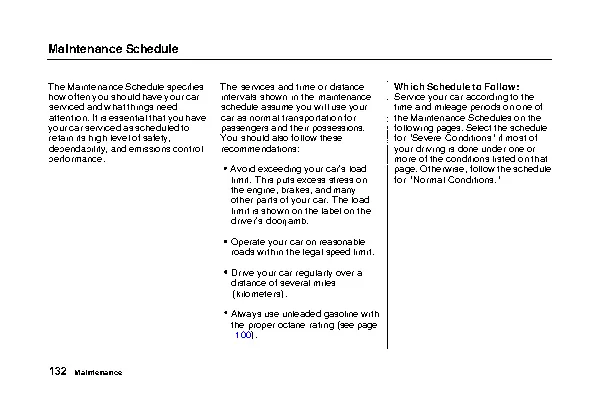 Printable Normal Conditions Vehicle Maintenance Schedule Template ...