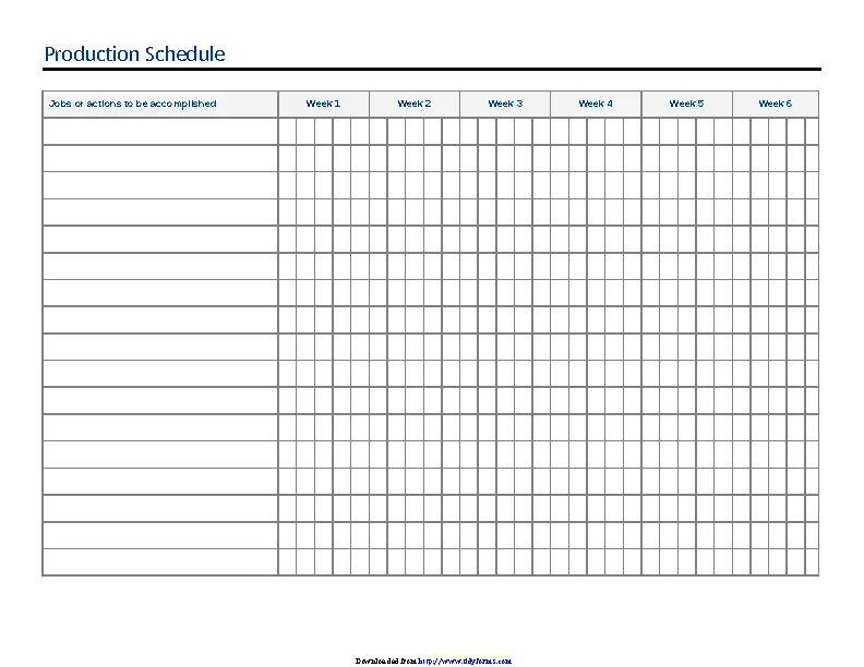 Production Schedule Template 3 - PDFSimpli