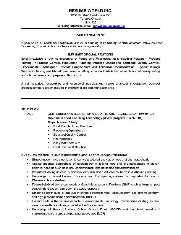 Professional Microbiologist Resume - PDFSimpli