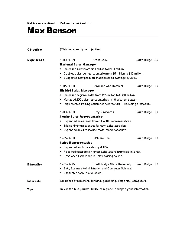Professional Resume Template - PDFSimpli