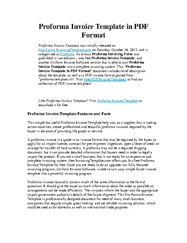 Proforma Invoice Template1 - PDFSimpli