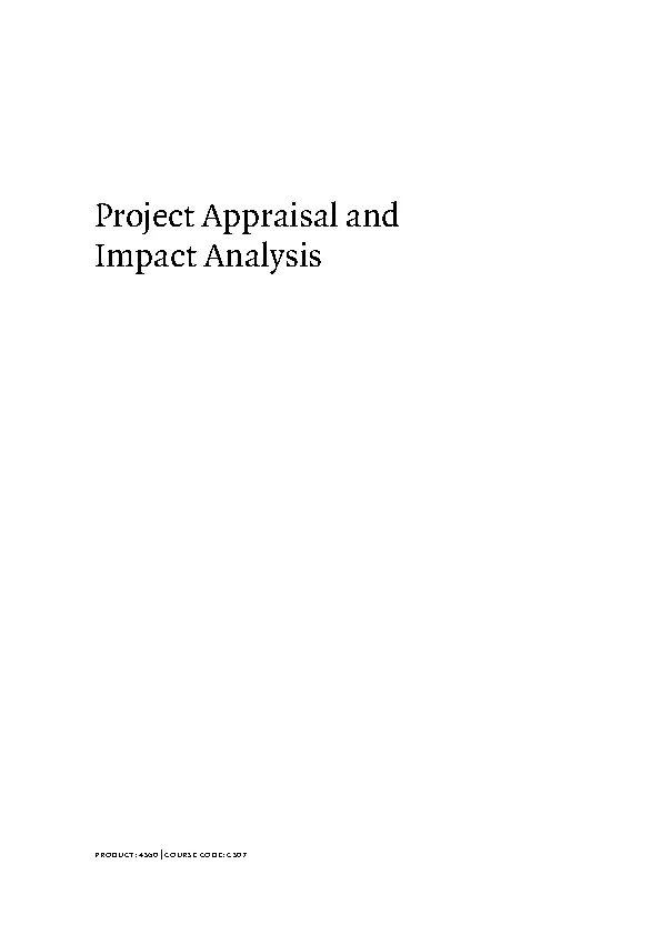 Project Appraisal And Impact Analysis - PDFSimpli