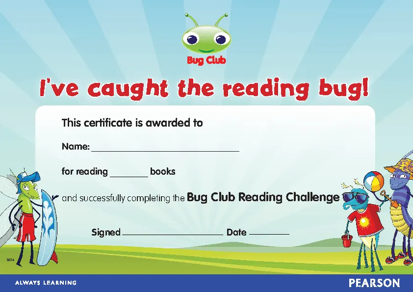 Reading Challenge Certificate - PDFSimpli