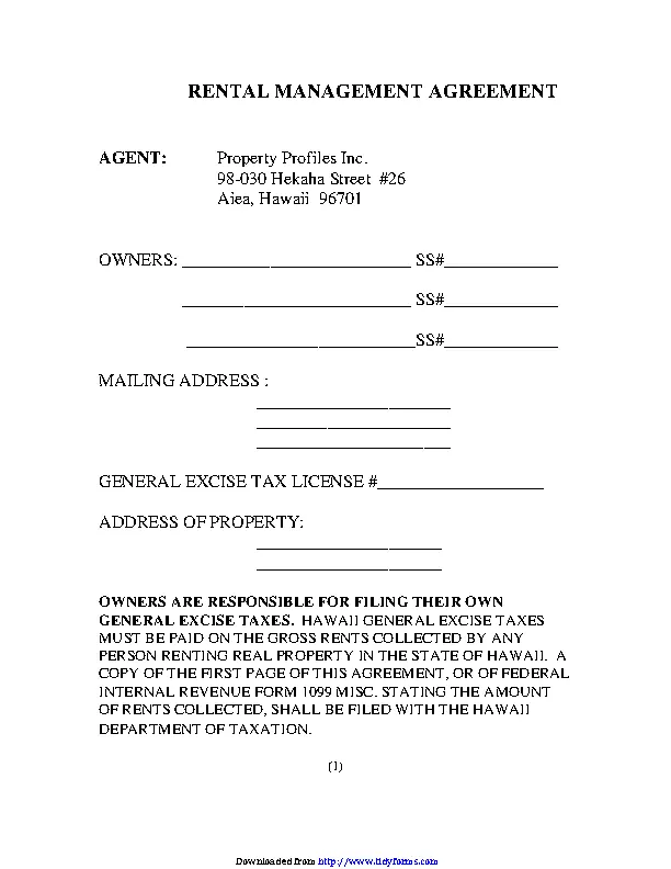 Rental Management Agreement - PDFSimpli