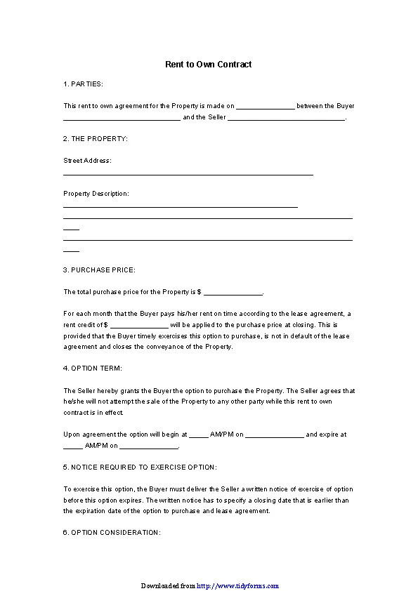 Rental Purchase Contract - PDFSimpli