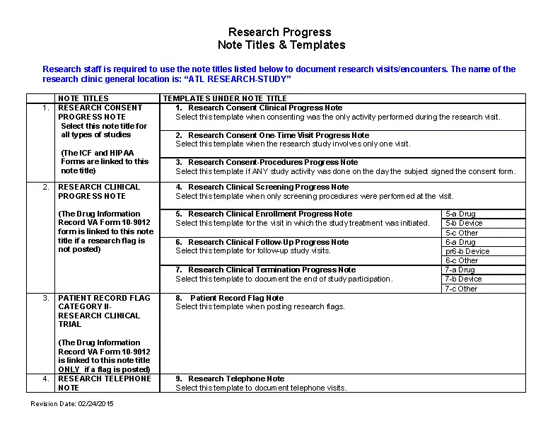 Research Progress Note Template - PDFSimpli