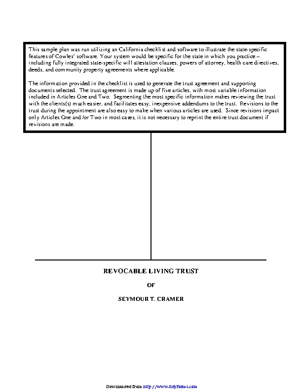 Revocable Living Trust Sample - PDFSimpli