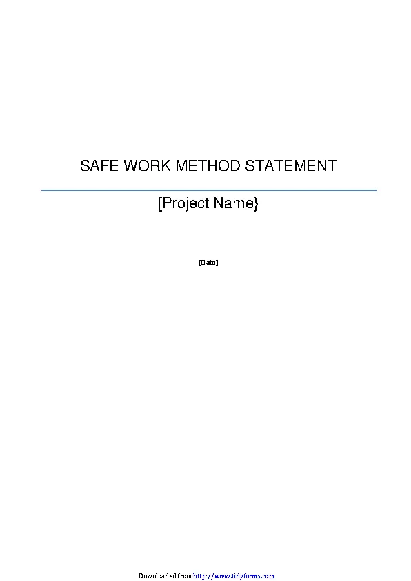Safe Work Method Statement Pdfsimpli