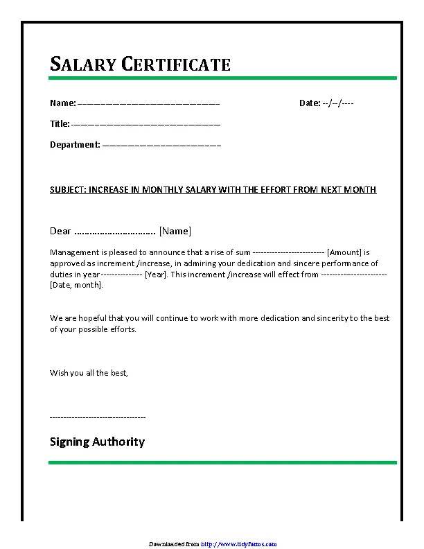 Salary Increase Template - PDFSimpli