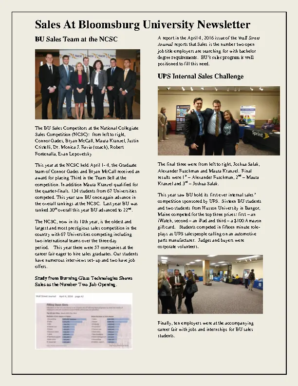 Sales At Bloomsburg University Newsletter - PDFSimpli