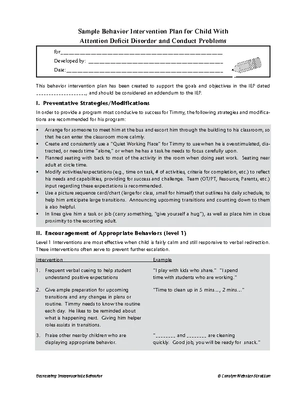 Sample Behavior Plan1 - PDFSimpli