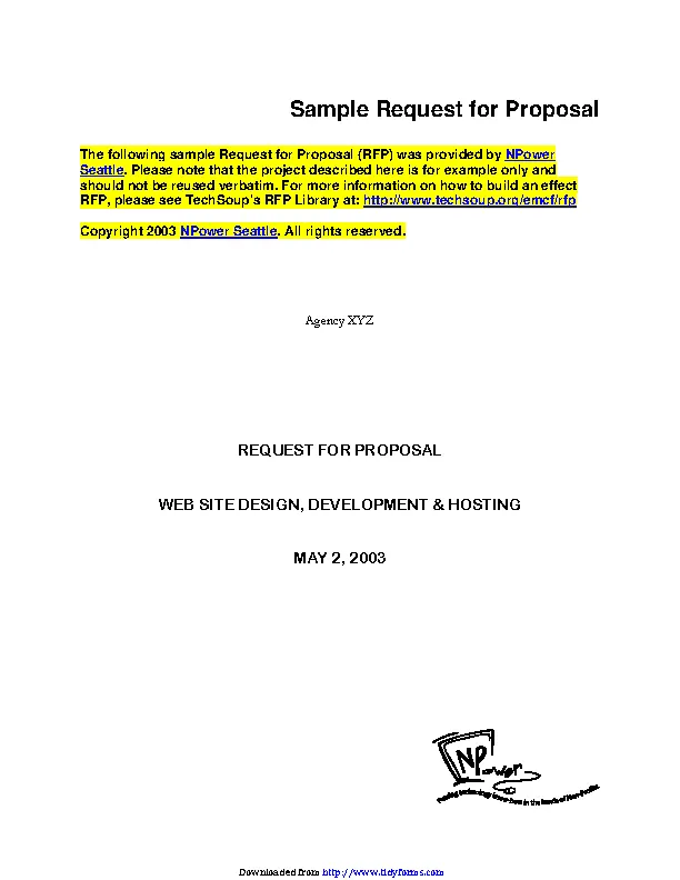 Sample Request For Proposal - PDFSimpli