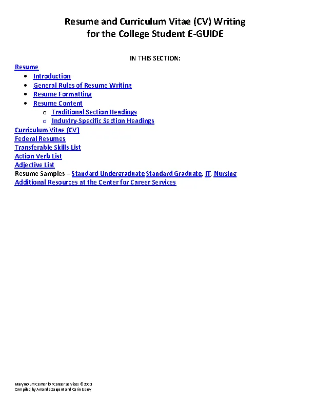 Sample Resume Writing Template For College Students - PDFSimpli