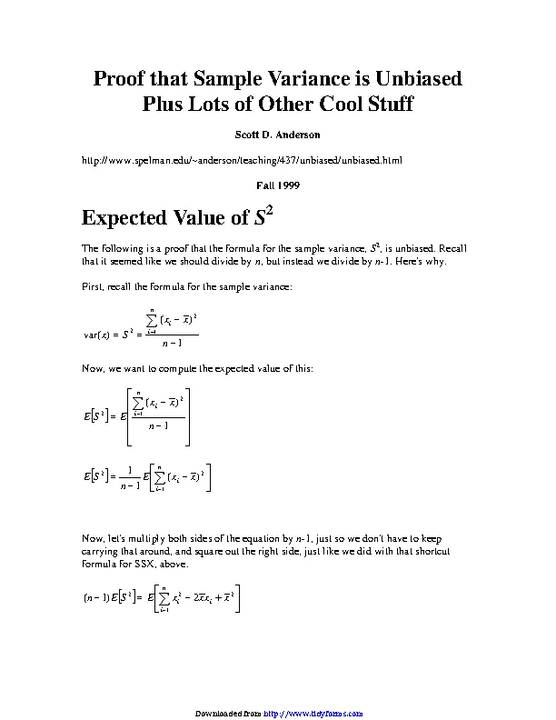 Sample Variance 2 - PDFSimpli