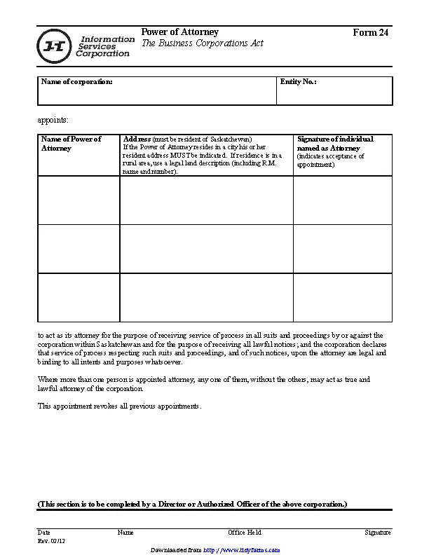 Saskatchewan Power Of Attorney - PDFSimpli
