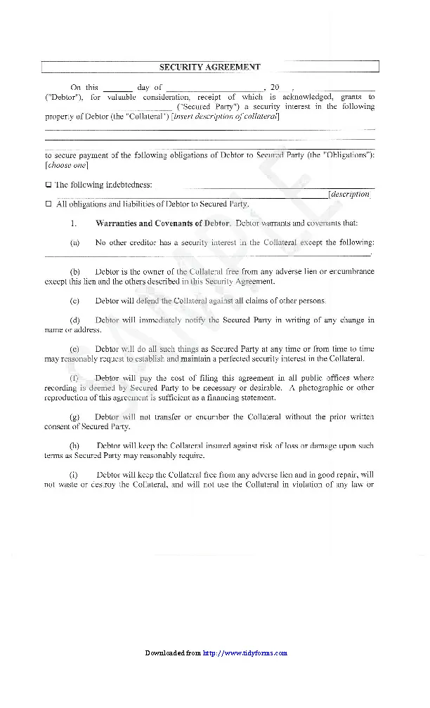 Security Agreement 2 - PDFSimpli