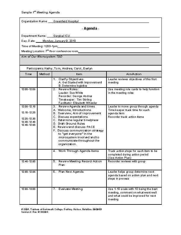 Simple Microsoft Meeting Agenda Template - PDFSimpli