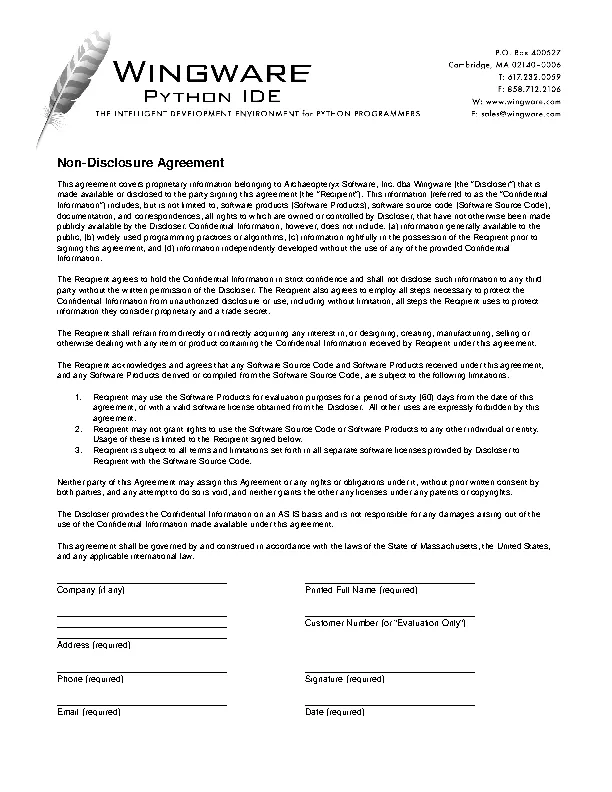 Simple Software Products Non Disclosure Agreement - PDFSimpli