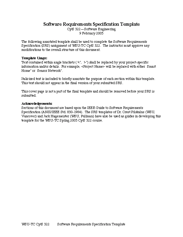 Software Requirements Analysis Template PDFSimpli Software Requirements Analysis Template PDFSimpli