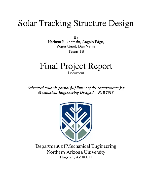 Solar Tracking Project Report - PDFSimpli