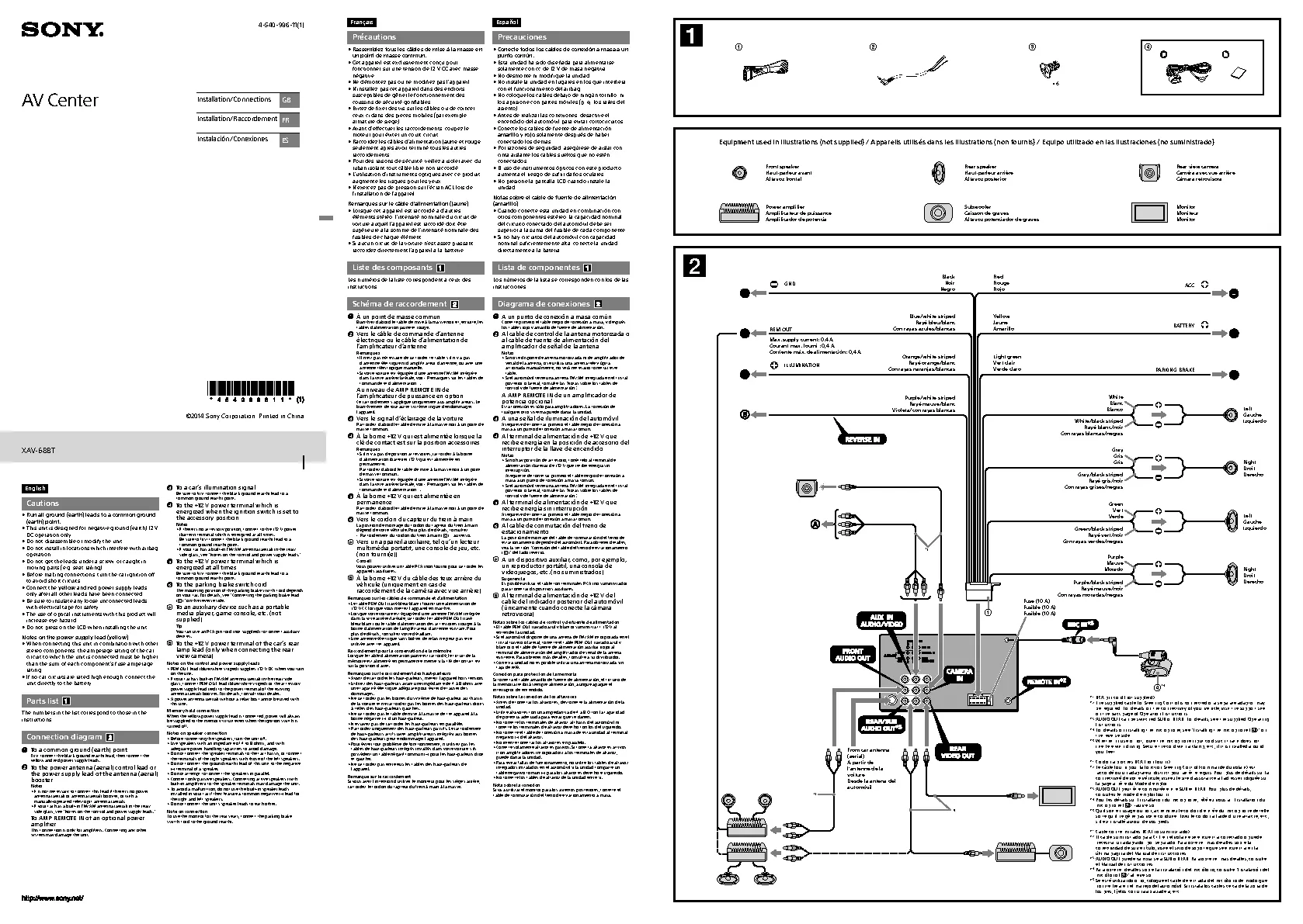Sony Installation Connections Manual Sample - PDFSimpli