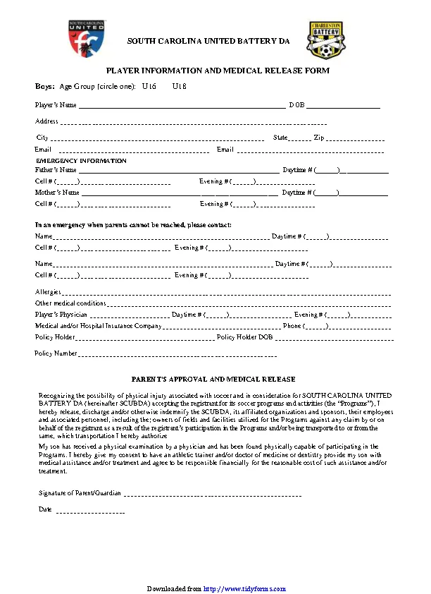 South Carolina Medical Release Form 3 - PDFSimpli