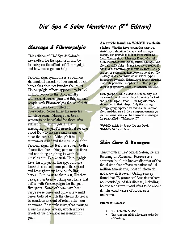 Spa And Salon Newsletter - PDFSimpli