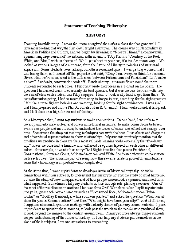 Teaching Philosophy Example 1 PDFSimpli Teaching Philosophy Example 1 PDFSimpli