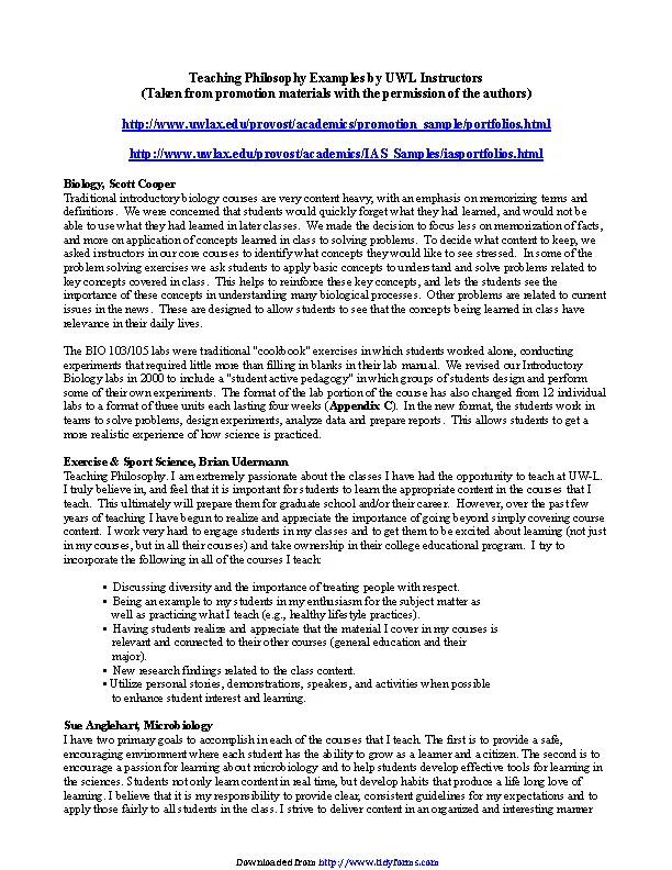 Teaching Philosophy Example 3 PDFSimpli Teaching Philosophy Example 3 PDFSimpli