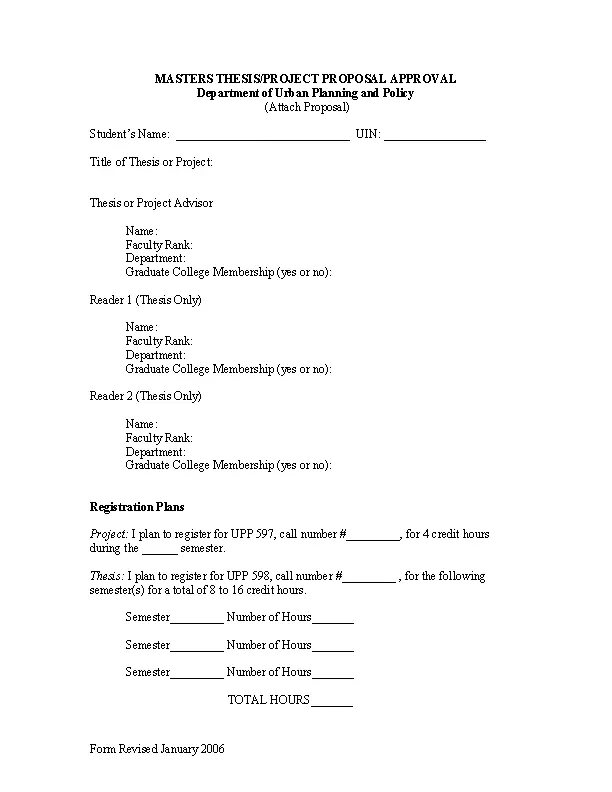 Thesis Project Proposal Template - PDFSimpli