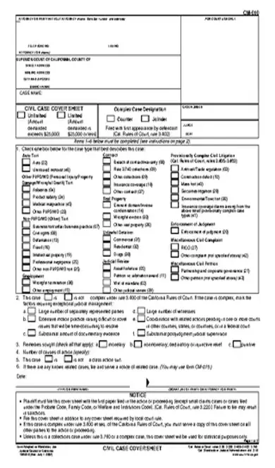 CA Coversheet - PDFSimpli