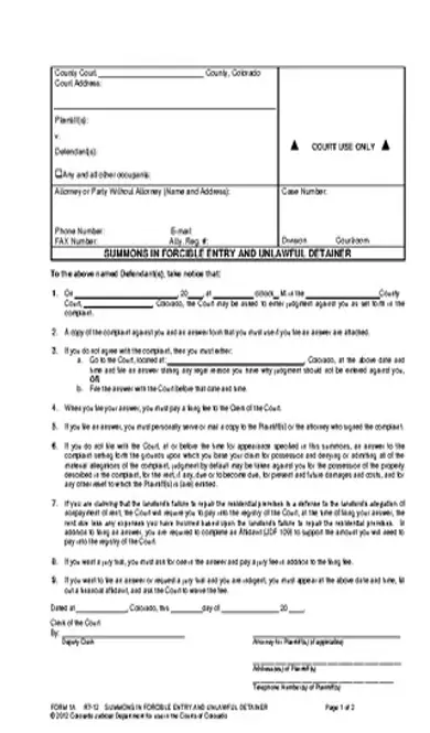 CO Summons - PDFSimpli