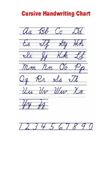 Cursive Writing Chart Example Download - PDFSimpli
