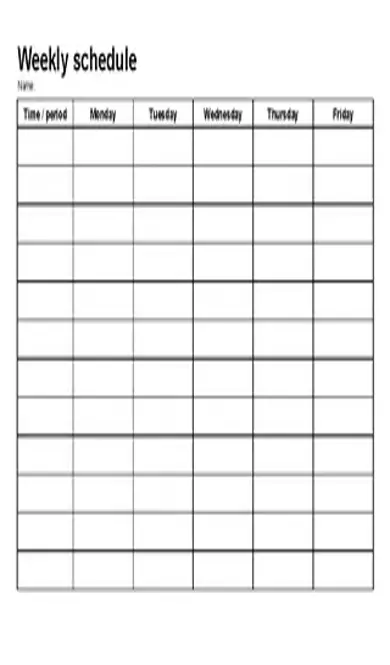 Download Weekly Schedule Template Free - PDFSimpli