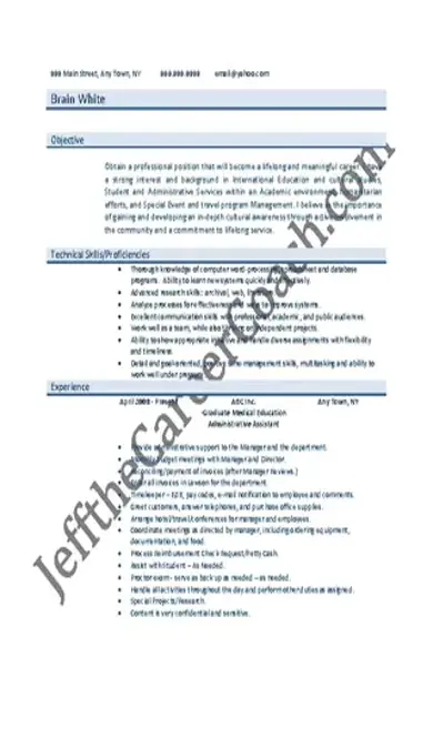 Education Administrative Assistant Sample Resume - PDFSimpli