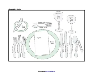 Formal Place Setting - PDFSimpli