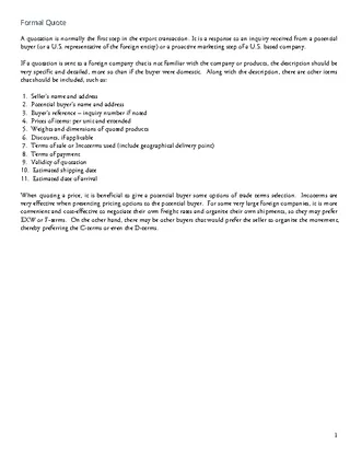 Formal Quotation Template - PDFSimpli