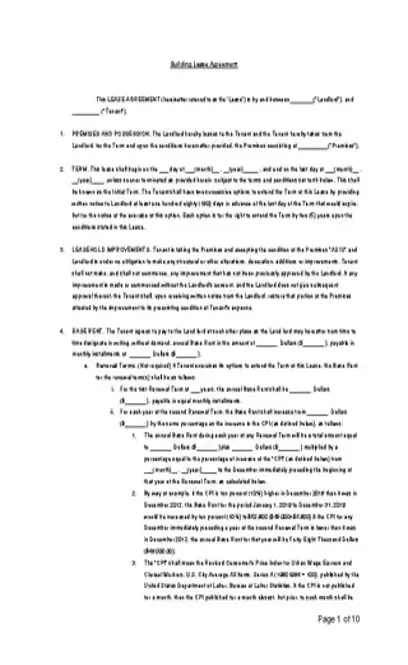 Free Word Building Rental Agreement Template - PDFSimpli